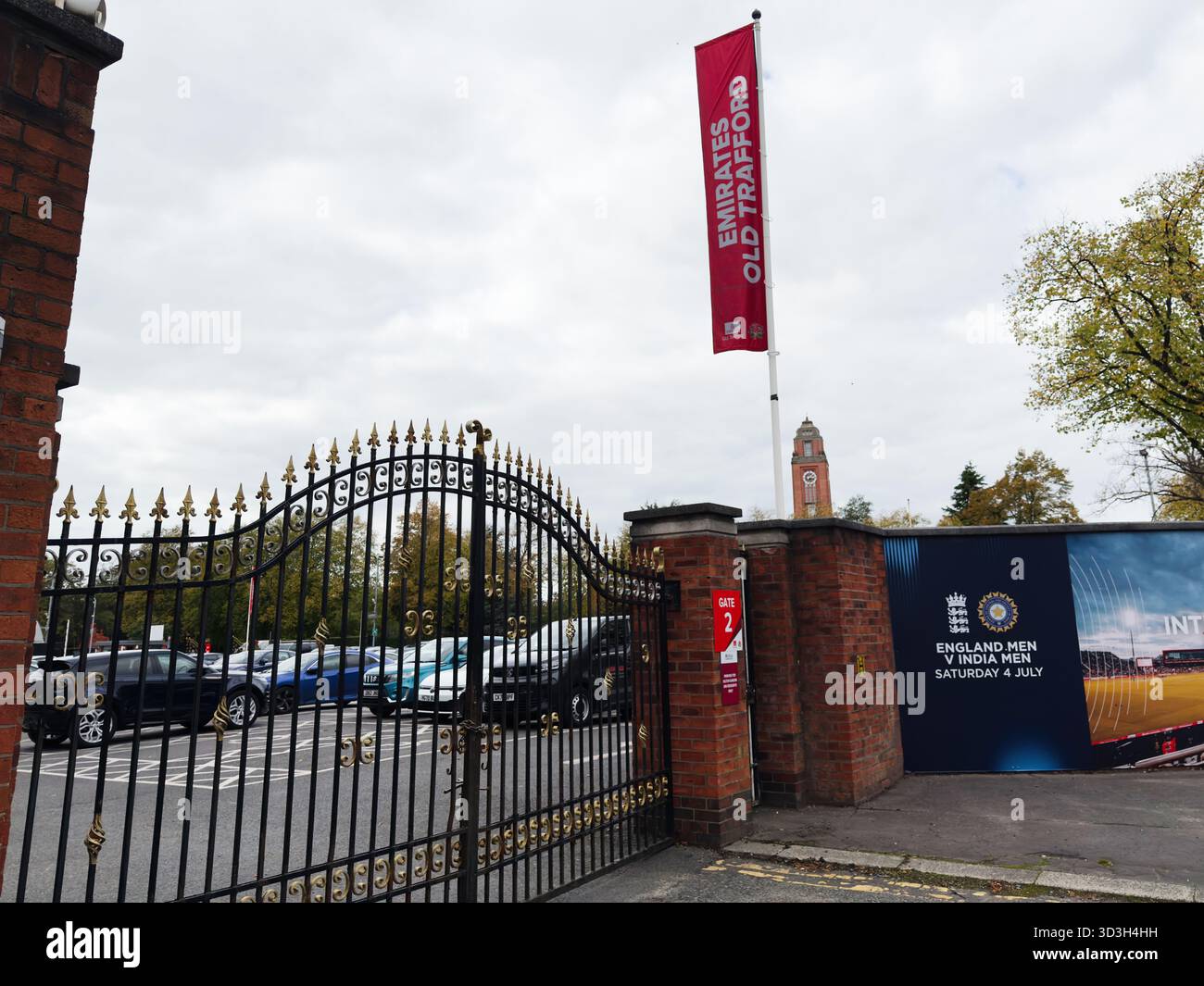 Manchester, UK - September 30, 2025: Decorative iron gate at Old ...
