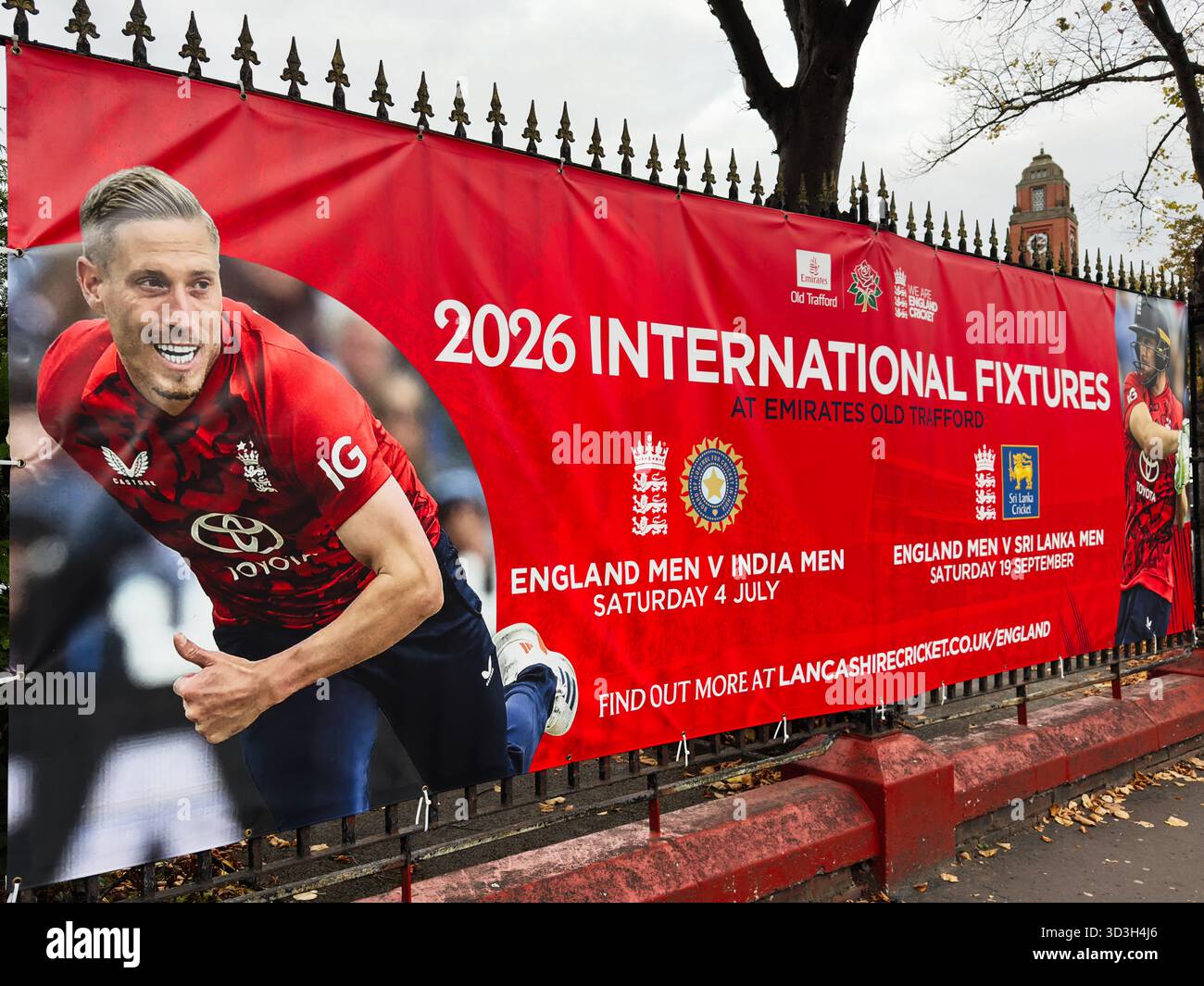 Manchester, UK - September 30, 2025: Vivid red banner advertising 2026 ...