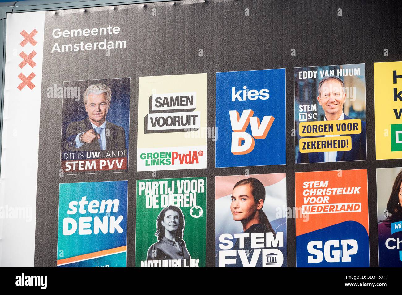 Amsterdam The Netherlands 18th October 2025 Election posters of all the ...