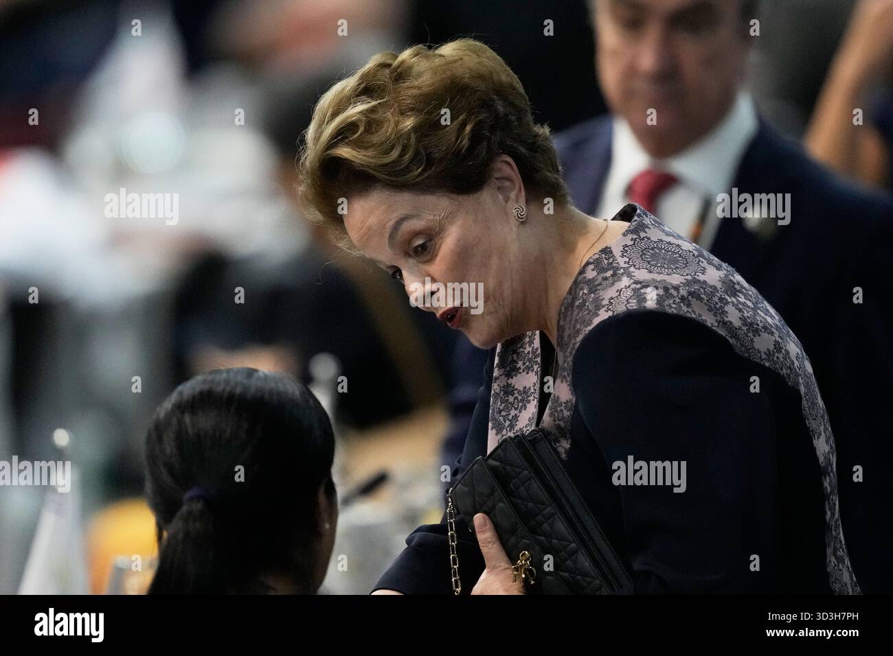Dilma Rousseff, new development bank president, arrives for a plenary ...