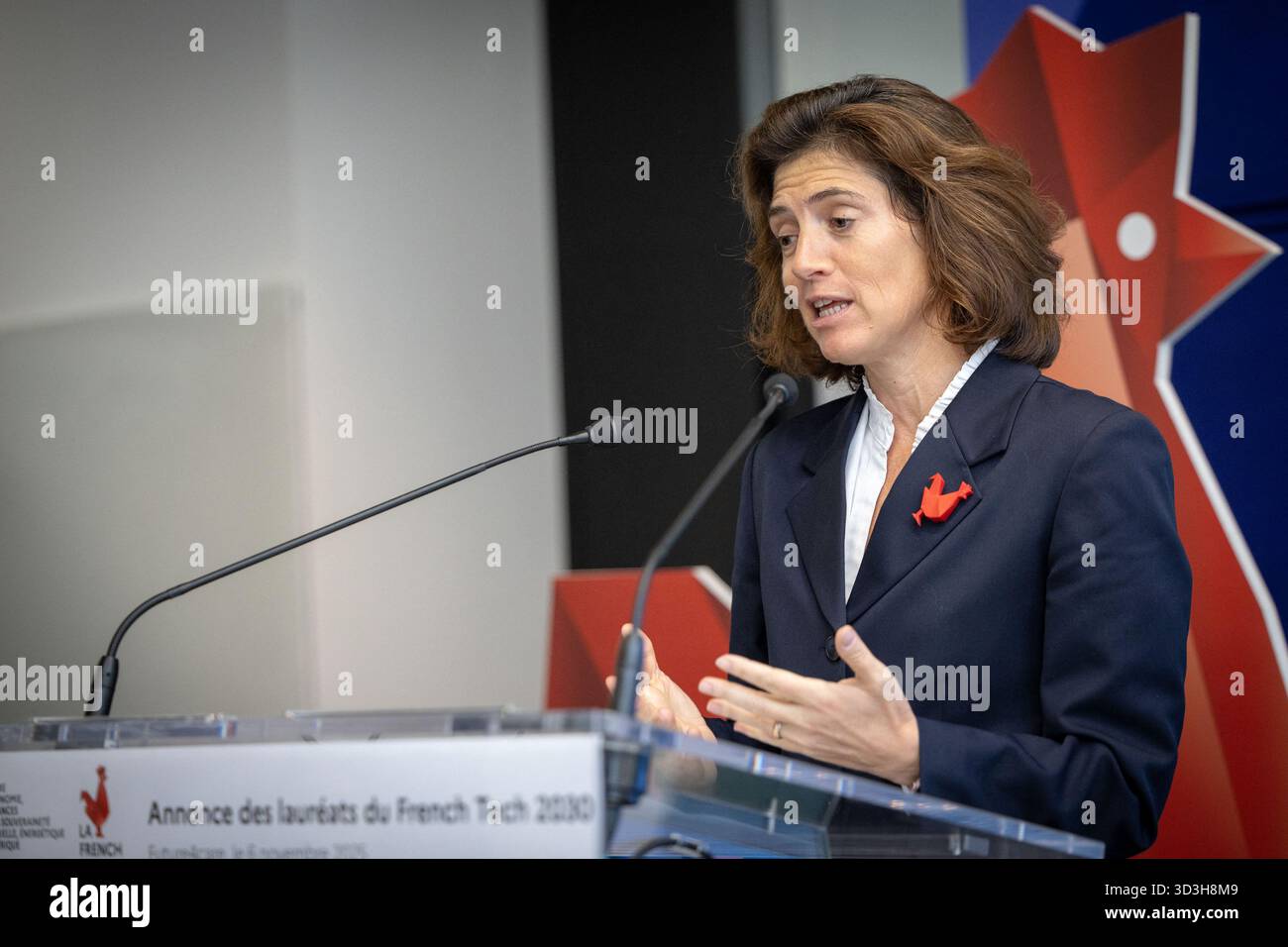 Close up portrait of Orange CEO, Christel Heydemann during a visit by ...