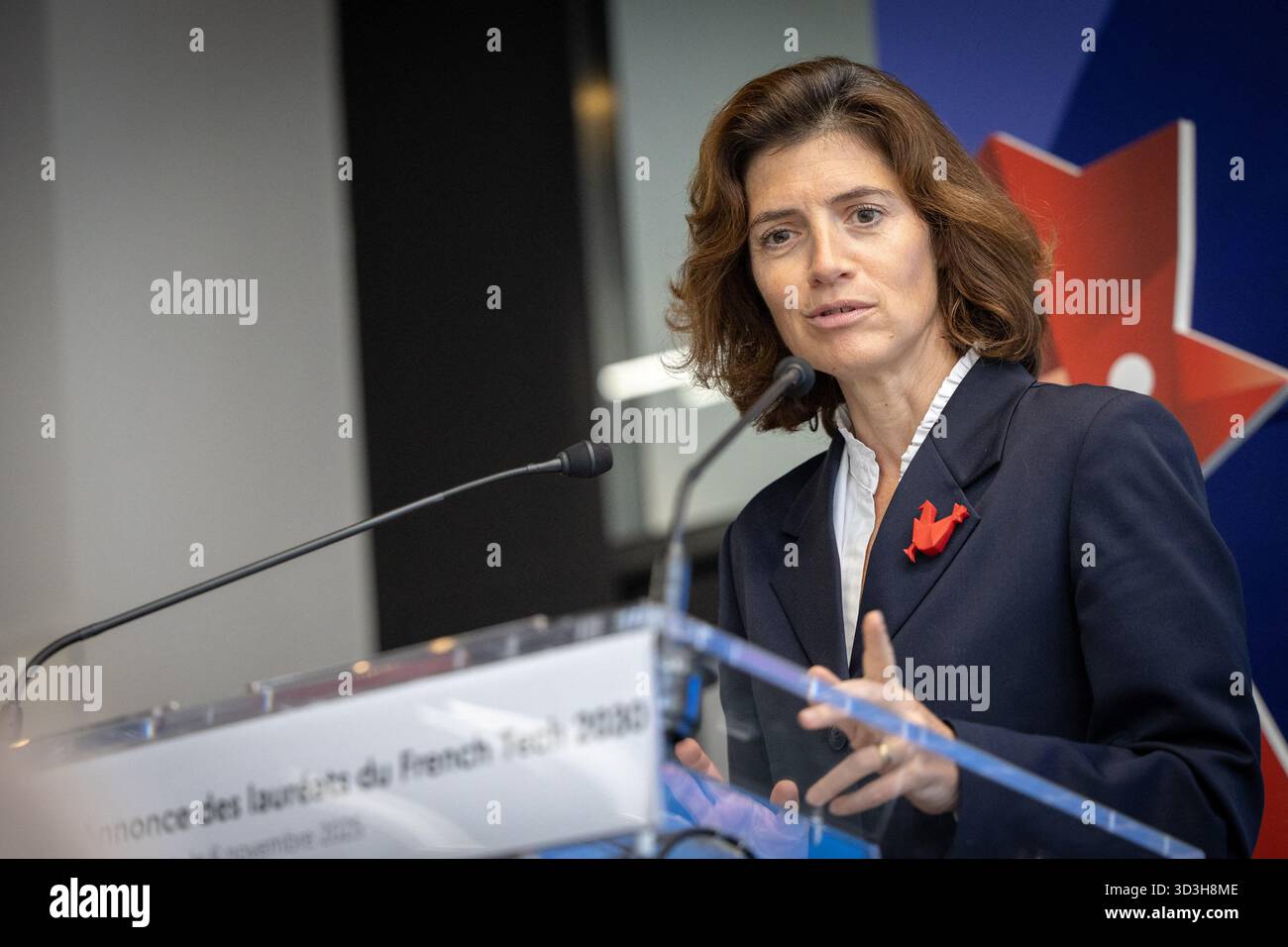 Close up portrait of Orange CEO, Christel Heydemann during a visit by ...