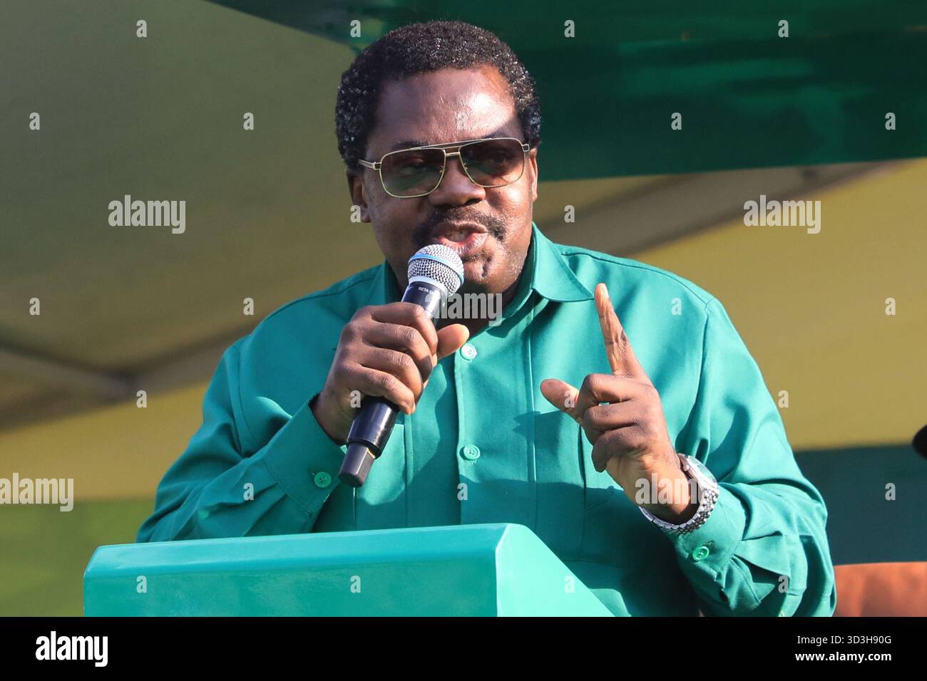 Tanzania's Vice President Emmanuel Nchimbi delivers his speech during a ...