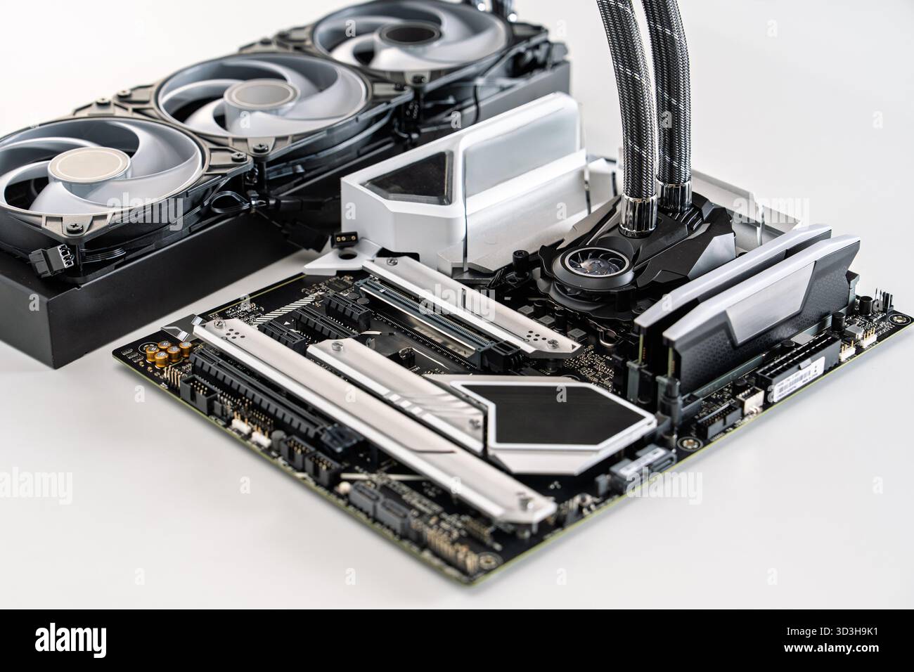 A high-performance computer motherboard with integrated liquid cooling ...