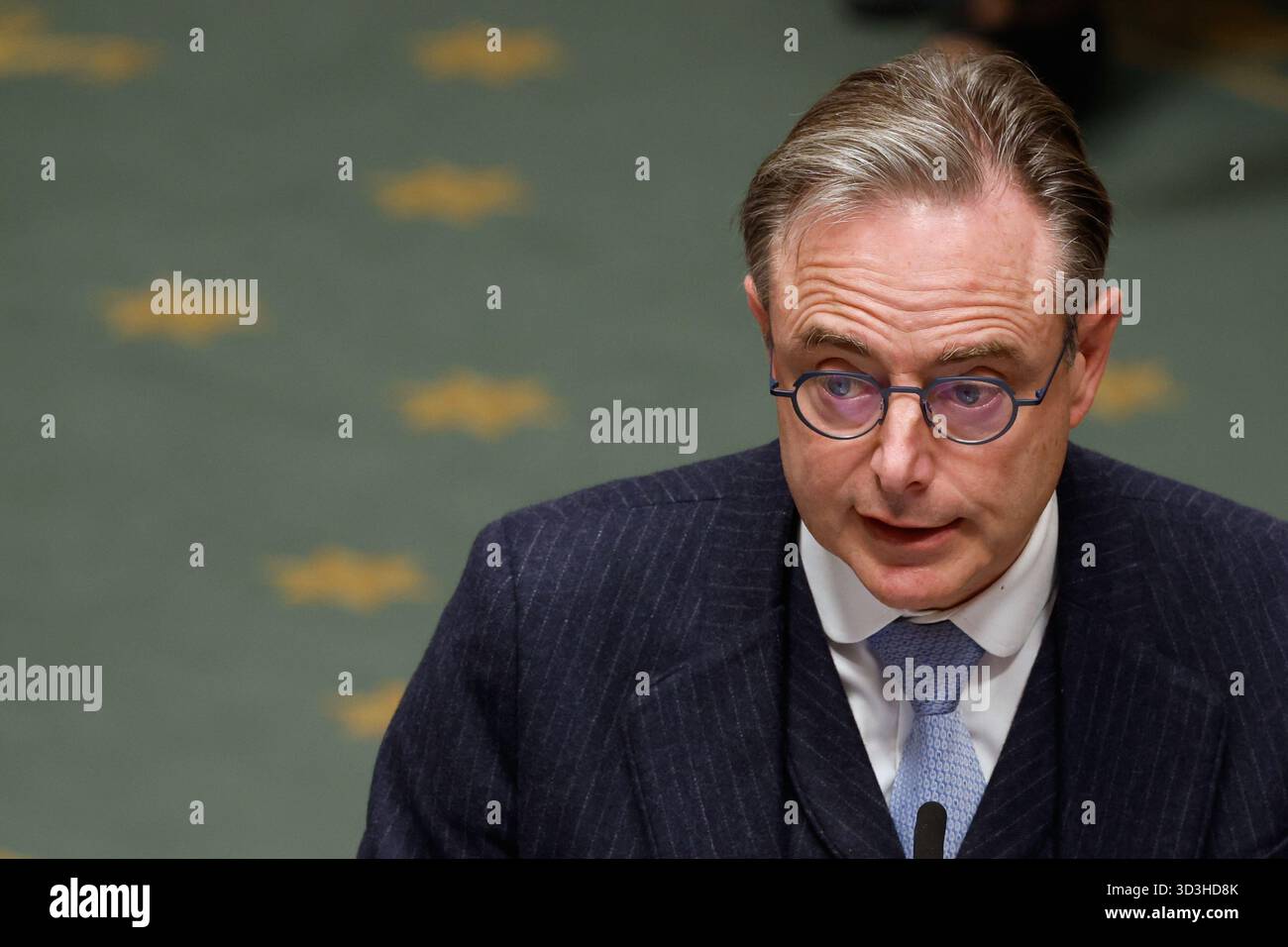 Belgium's Prime Minister Bart De Wever addresses the Belgian Parliament ...