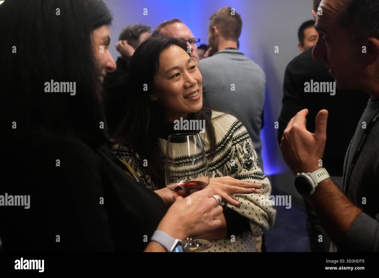 Priscilla Chan, co-founder and co-CEO of the Chan Zuckerberg Initiative (CZI), middle, speaks ...