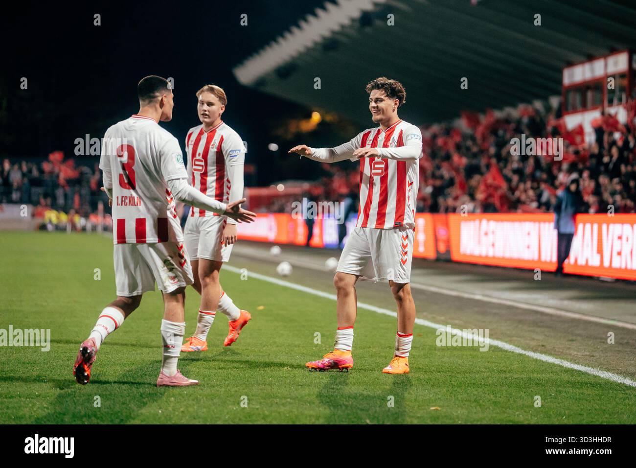 Cologne, Germany, November 5th 2025 Alessandro Puzzo (#11 - 1. FC Köln U19) celebration of his ...