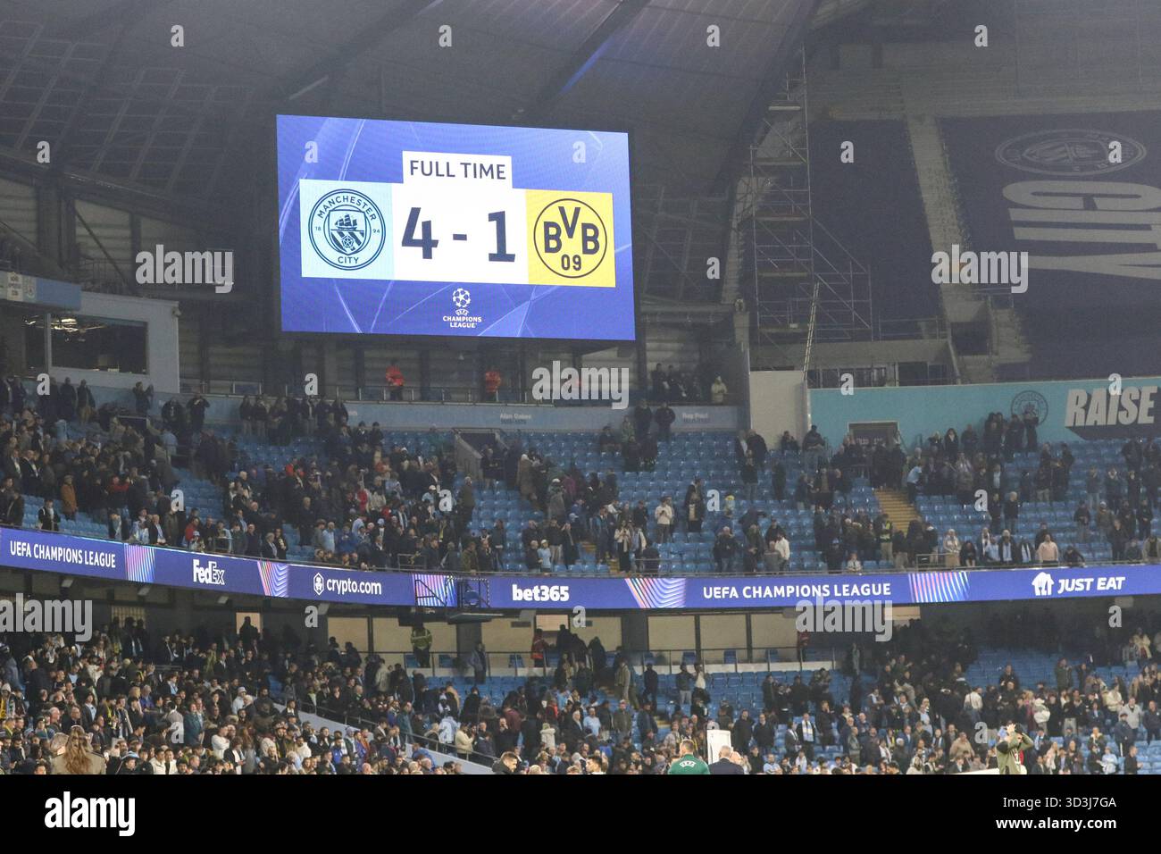 Full time Scoreboard after the UEFA Champions League match between ...