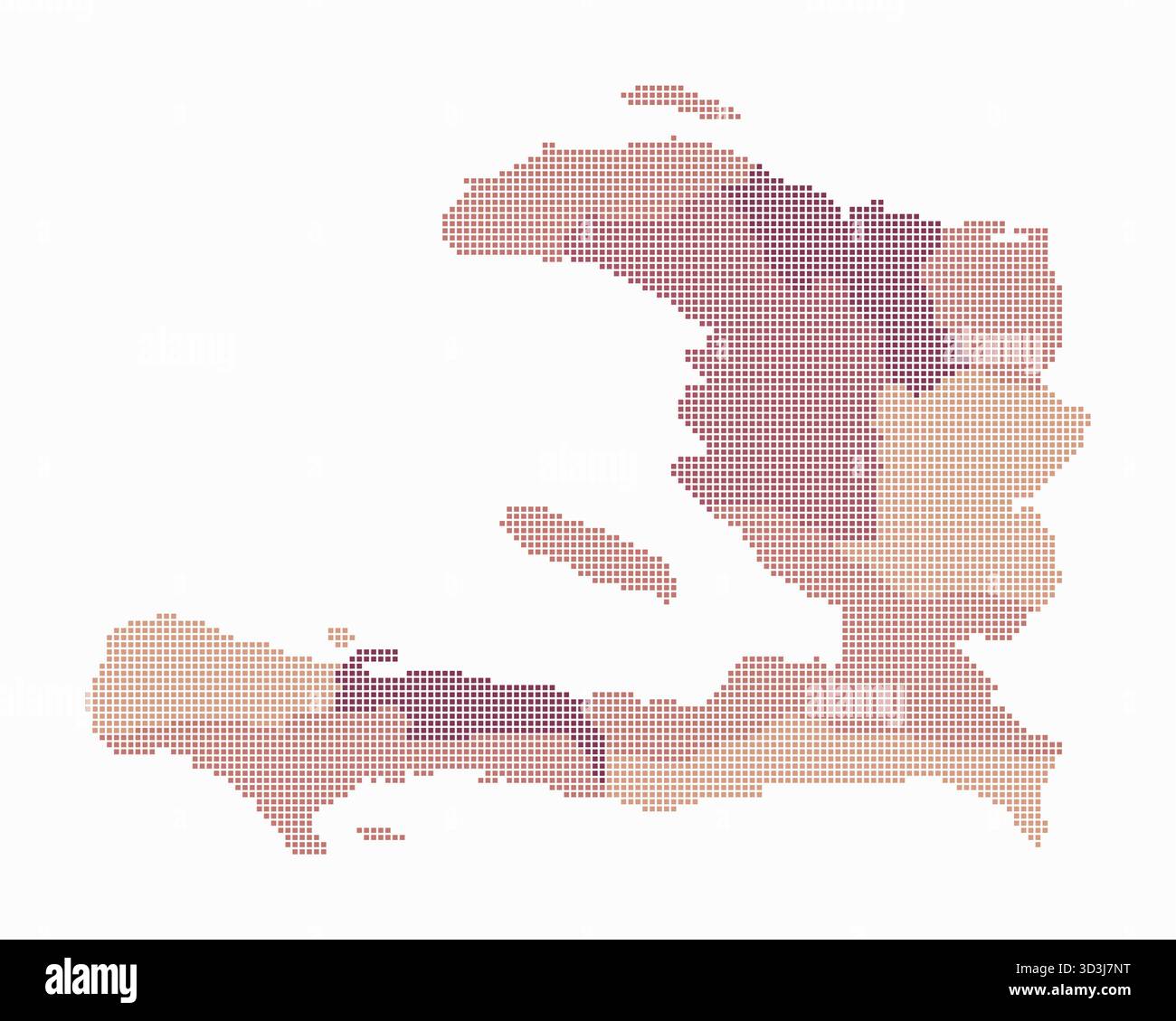 Haiti dotted map. Digital style map of the country on white background ...