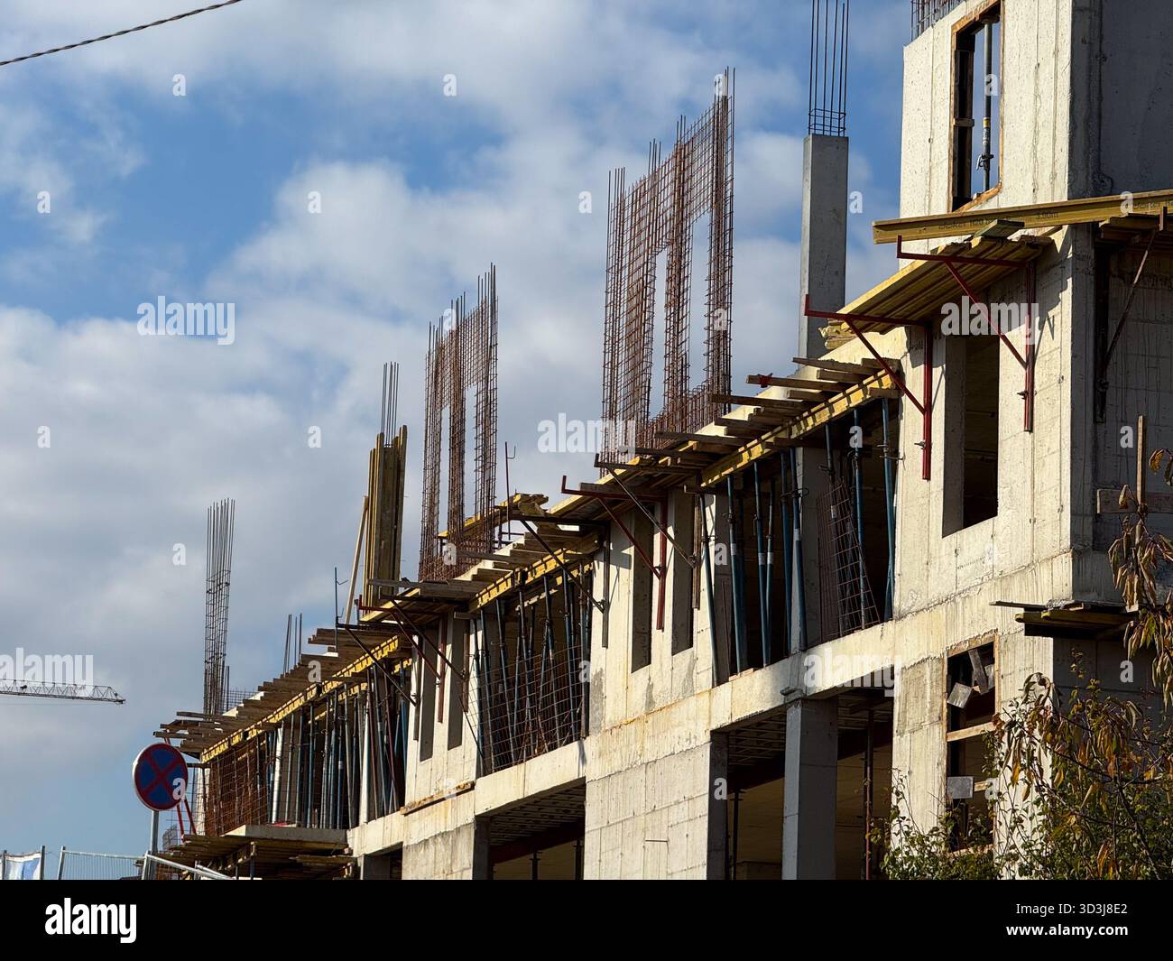 New residential block in progress. Urban construction, architecture ...