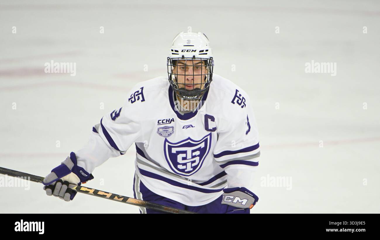 St. Thomas forward Lucas Wahlin skates to the puck against Minnesota ...