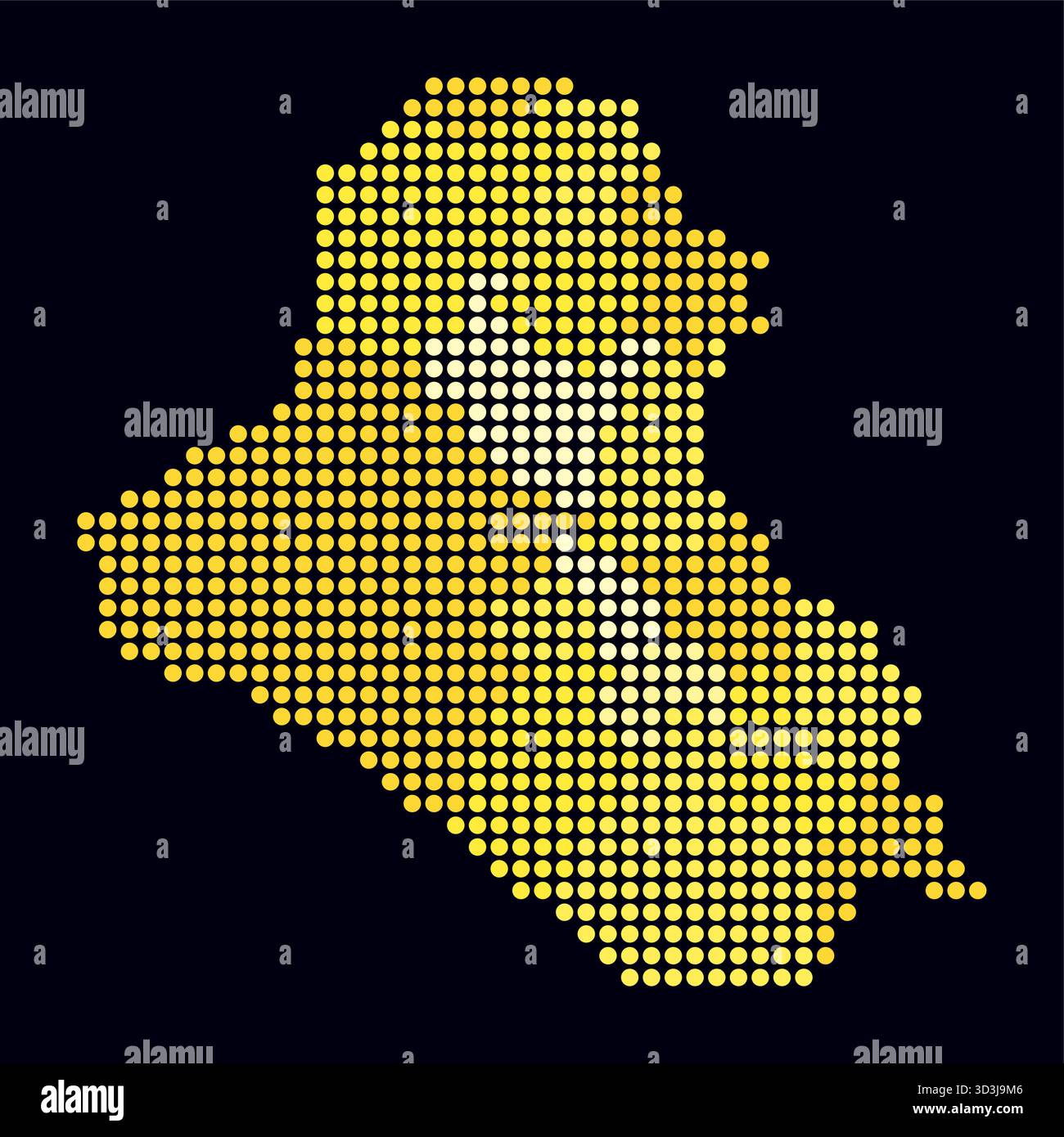 Iraq dotted map. Digital style map of the country on dark background ...