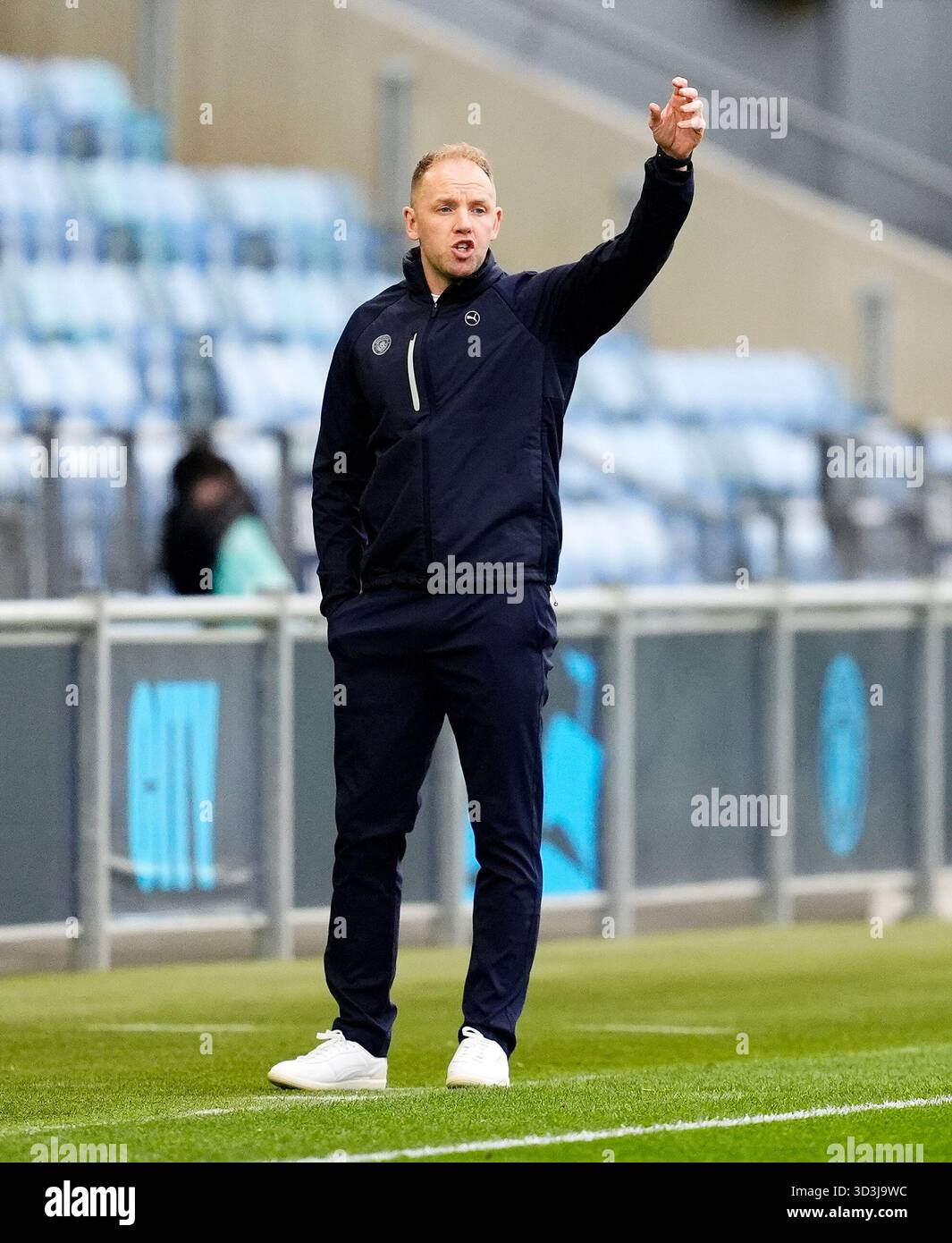 Manchester City head coach Ben Wilkinson during the UEFA Youth League ...