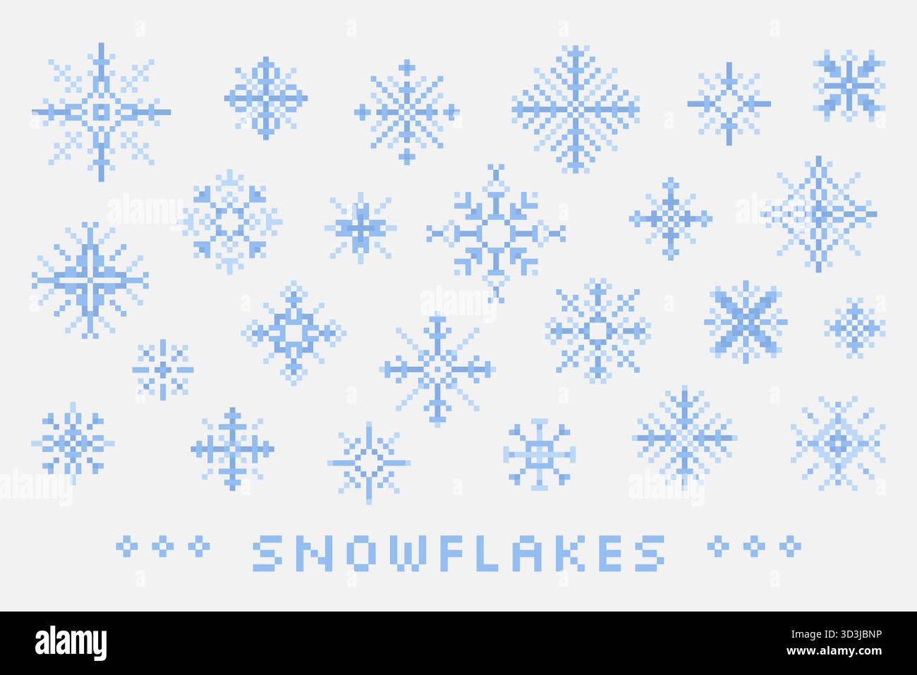 Pixel Art Snowflakes. Isolated elements Stock Vector Image & Art - Alamy