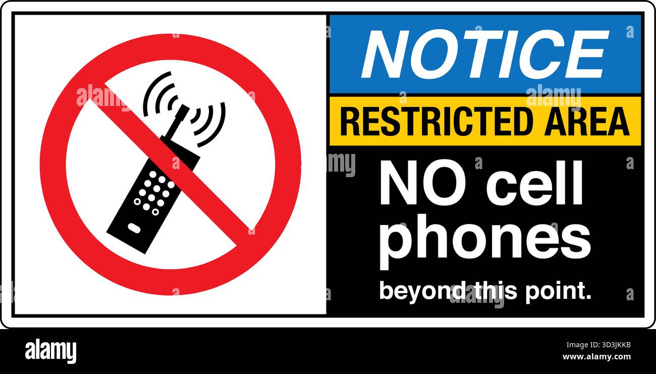 The "Safety Sign: Restricted Area – No Cell Phones Beyond This Point ...