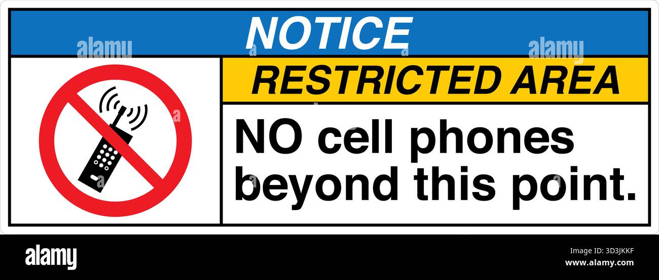 The "Safety Sign: Restricted Area – No Cell Phones Beyond This Point ...