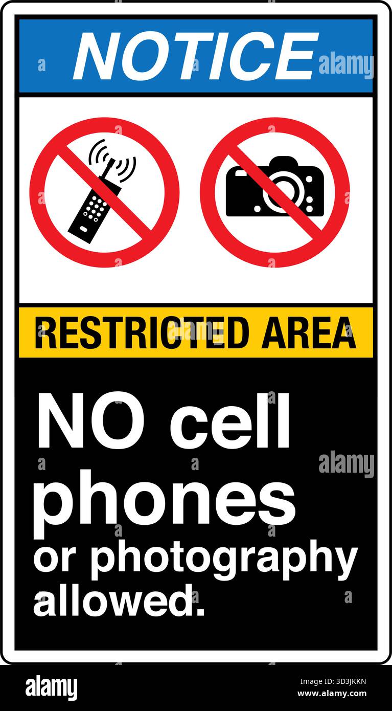 The "Safety Sign: Restricted Area – No Cell Phones Beyond This Point ...
