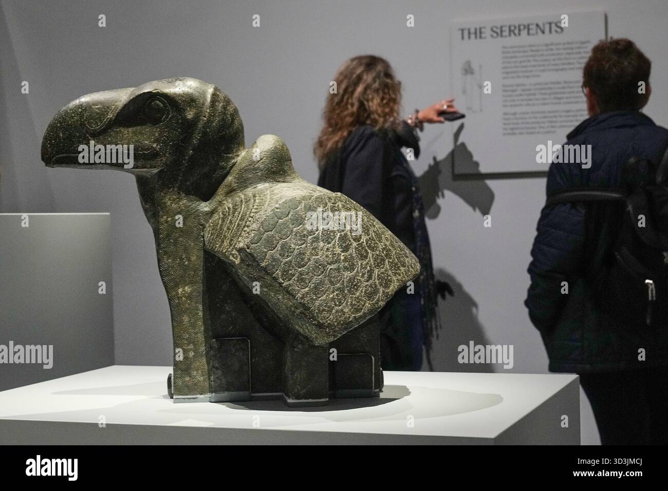The head and shoulder from a statue of a vulture, likely the goddess of ...