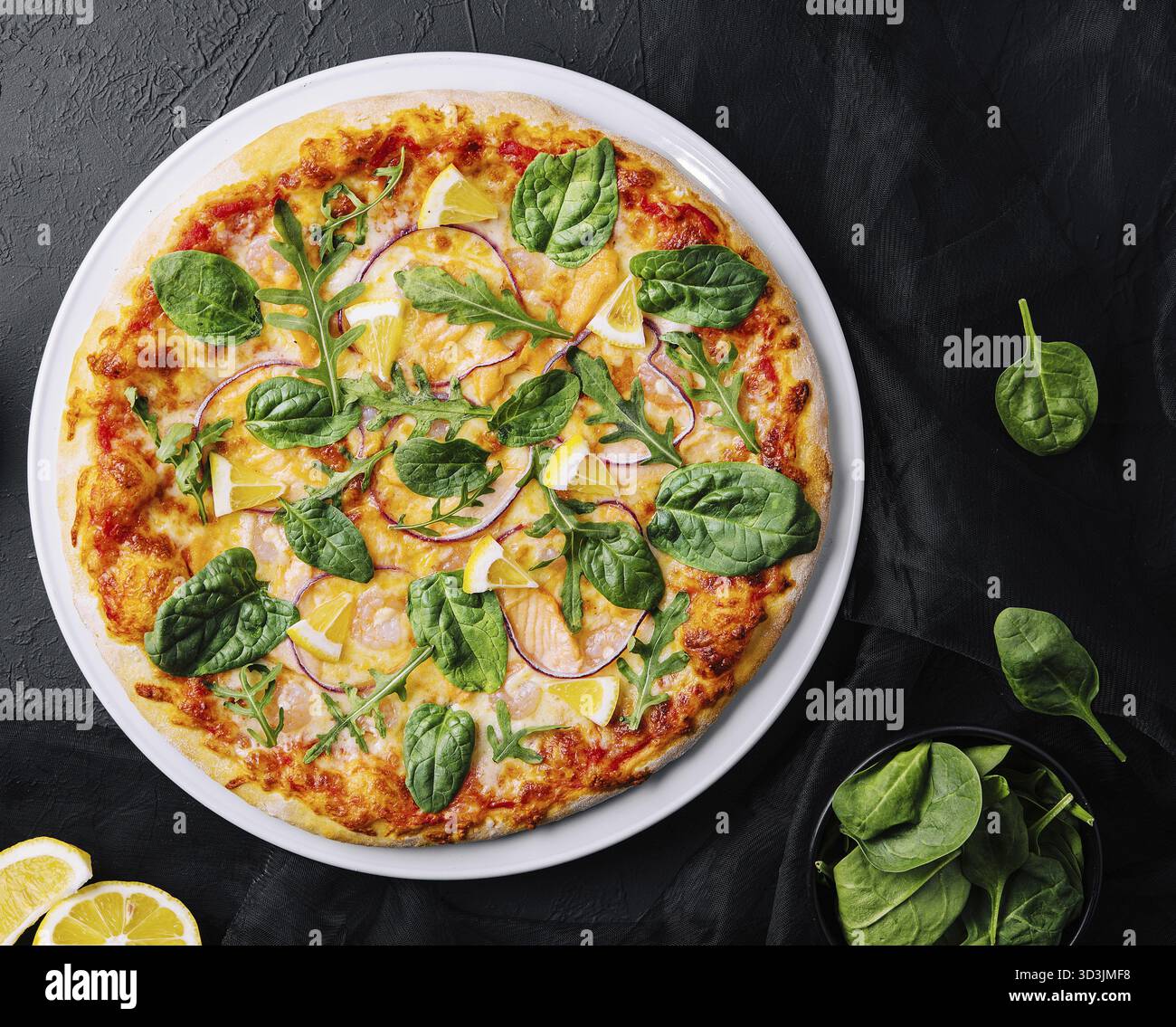 Food, Seafood pizza. pizza with shrimp and red fish Stock Photo - Alamy
