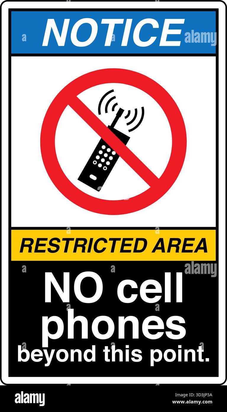 The "Safety Sign: Restricted Area – No Cell Phones Beyond This Point ...