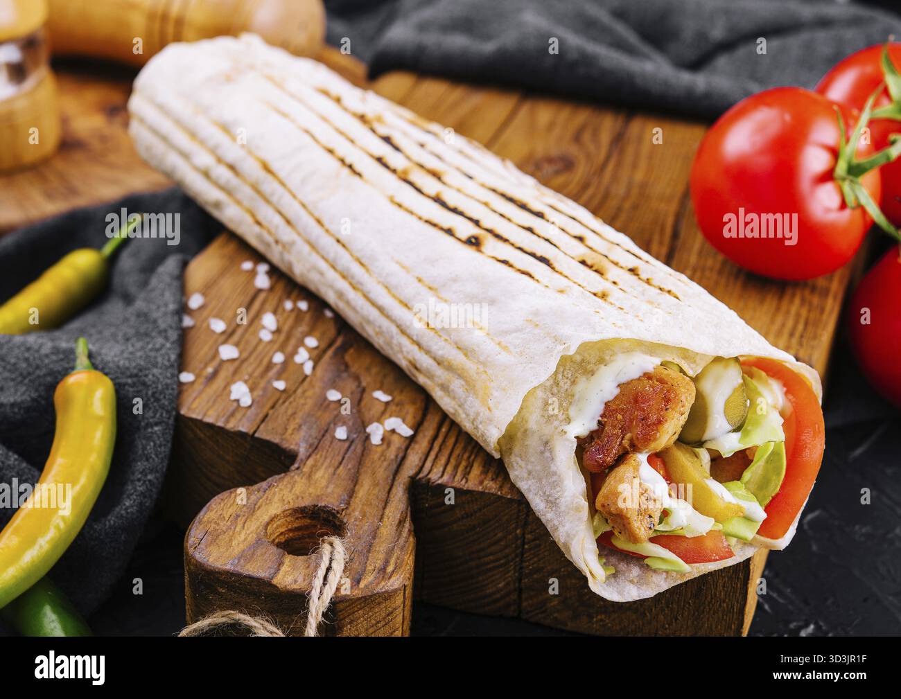 Food shawarma rolled in hi-res stock photography and images - Alamy