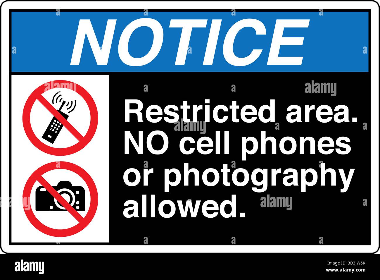 The "Safety Sign: Restricted Area – No Cell Phones Beyond This Point ...