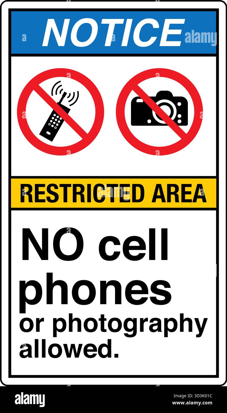 The "Safety Sign: Restricted Area – No Cell Phones Beyond This Point ...