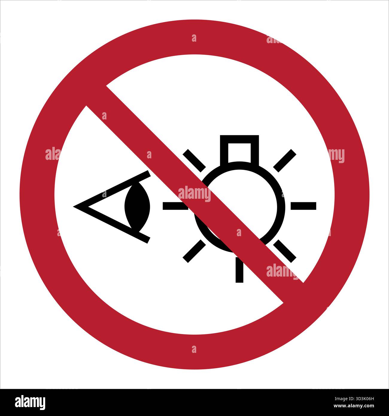 The "Safety Sign: Caution – Do Not Stare at Light" warns individuals of ...