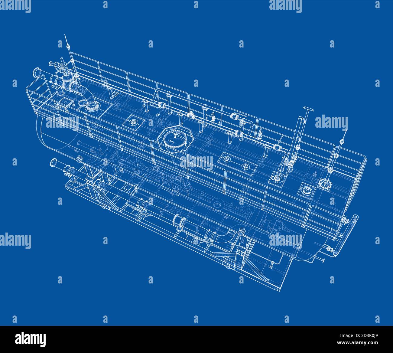 Detailed Blueprint of Industrial Equipment. Vector Stock Vector Image ...