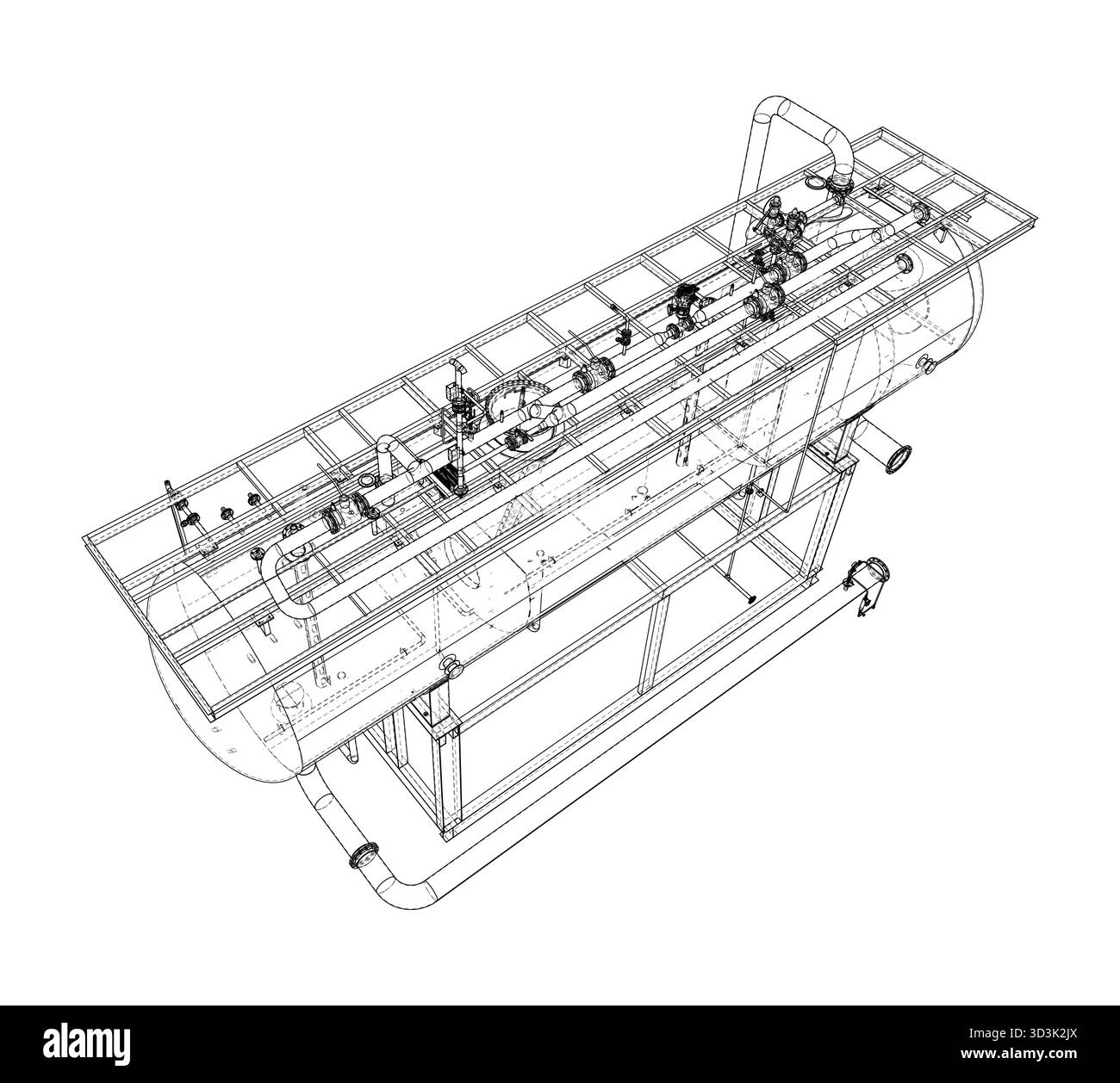 Machine pipes illustration Cut Out Stock Images & Pictures - Alamy