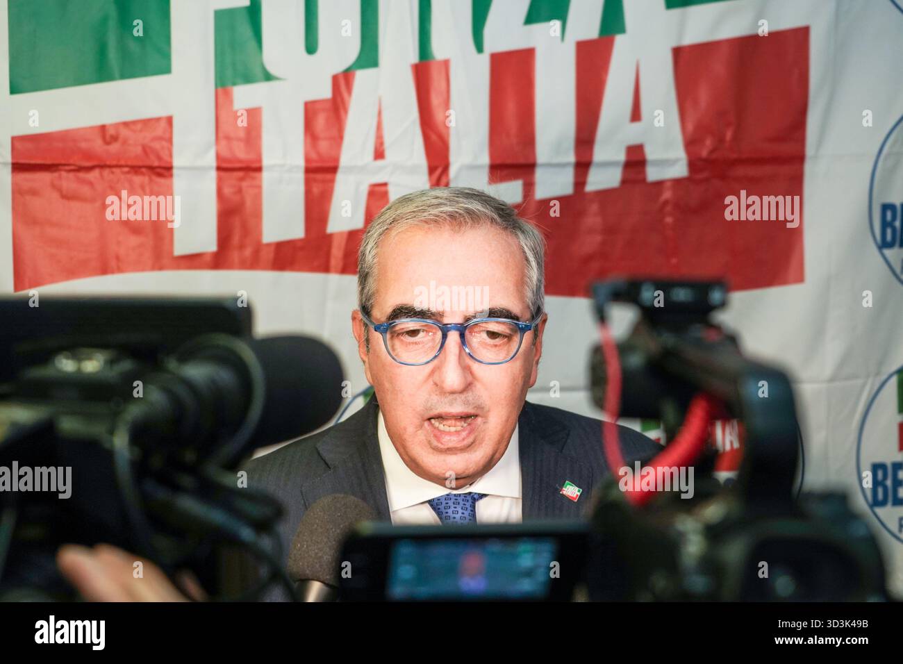 MILAN - Forza Italia Senator Maurizio Gasparri at the Forza Italia ...