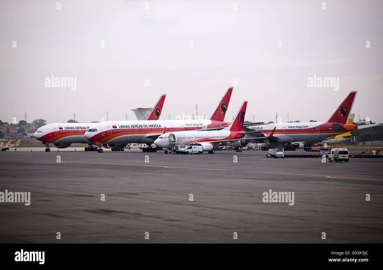 06 November 2025, Angola, Luanda: Aircraft of the Angolan airline ...