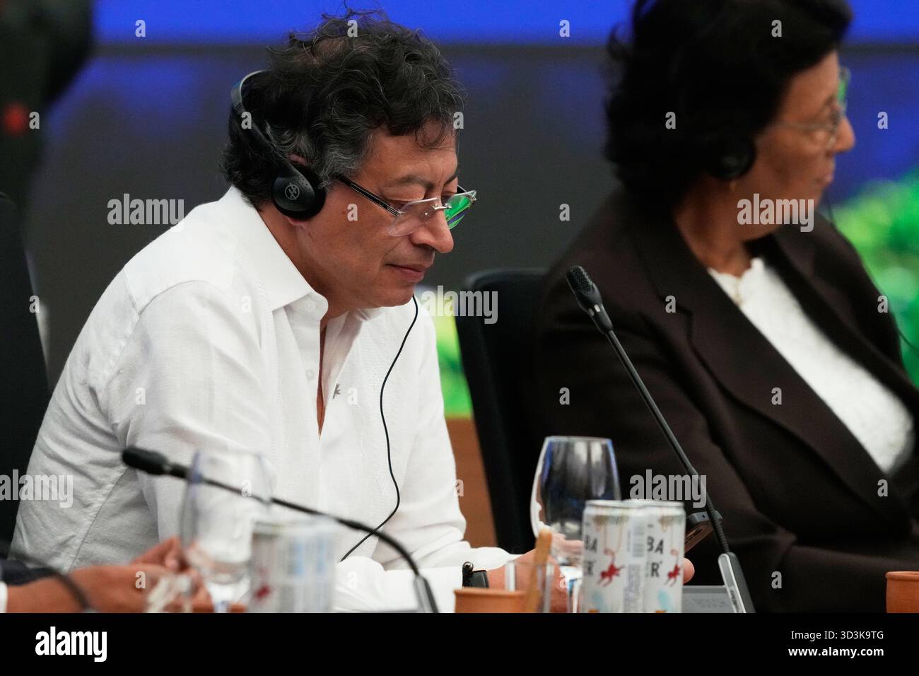 Colombia President Gustavo Petro attends a roundtable with leaders of ...