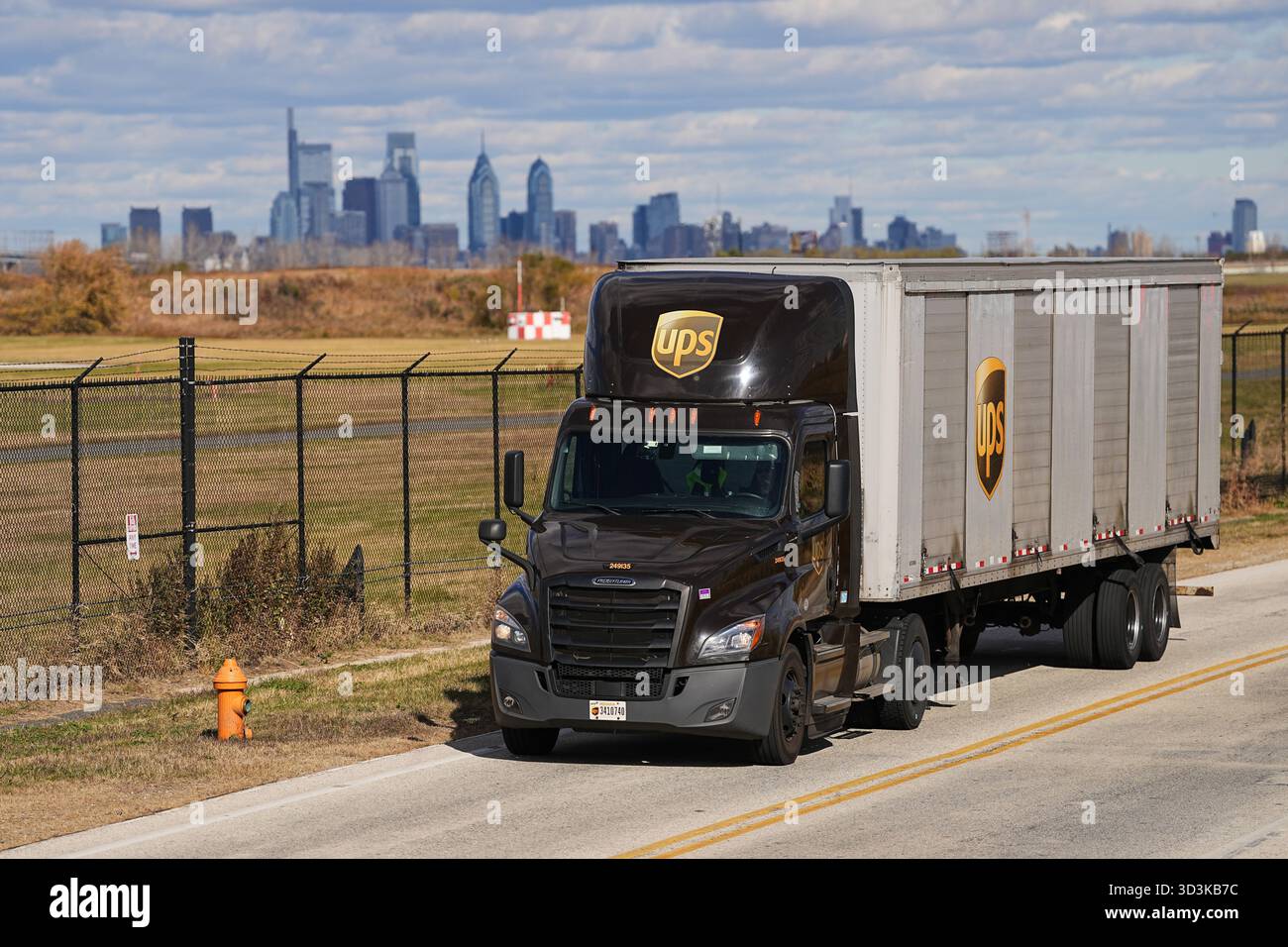 A UPS truck at Philadelphia International Airport in Philadelphia ...