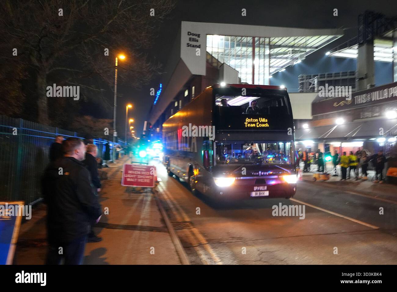 The Aston Villa team bus arriving before the UEFA Europa League match ...