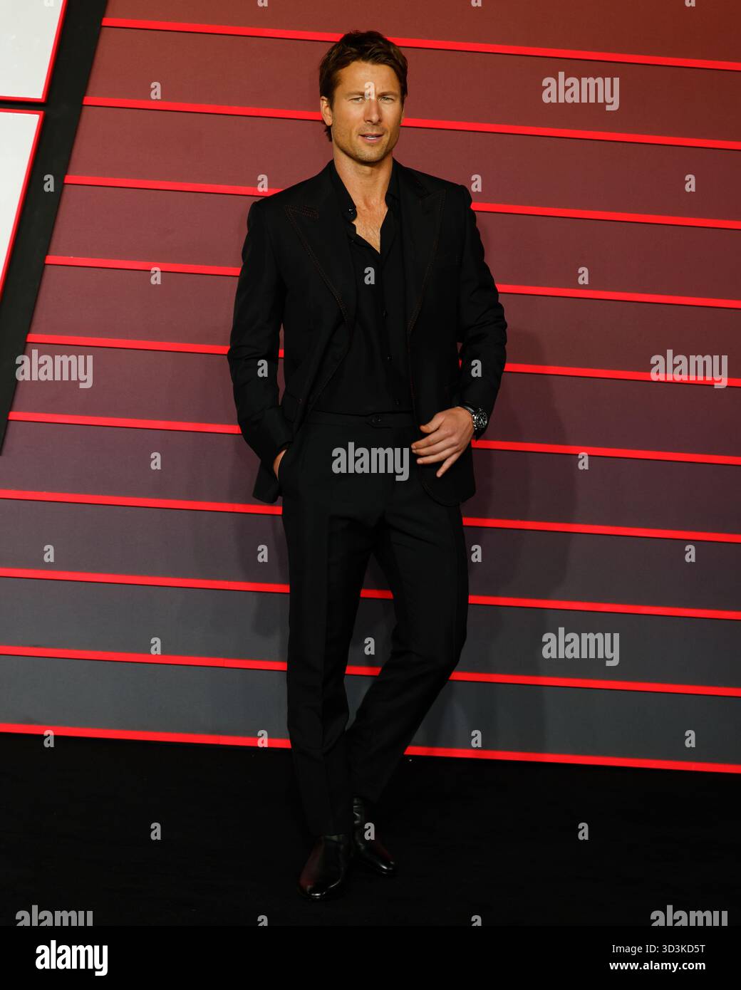 Glen Powell attends The Running Man UK Premiere at the Odeon Luxe in ...