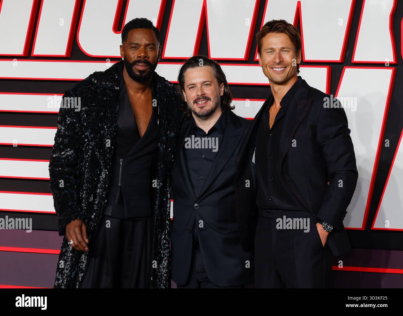 Colman Domingo, Edgar Wright and Glen Powell attend The Running Man UK ...