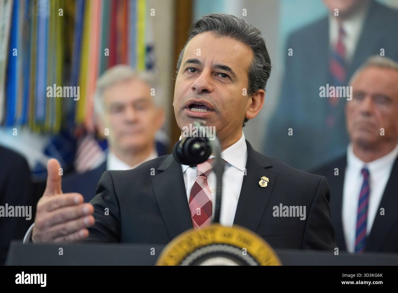 FDA Commissioner Martin Makary speaks during an event about drug prices ...