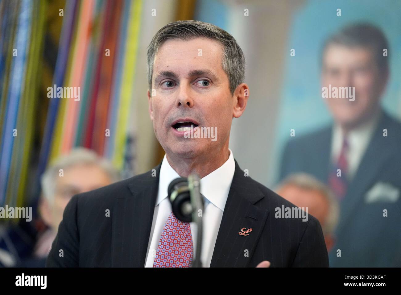 Eli Lilly CEO David Ricks speaks during an event about drug prices with ...