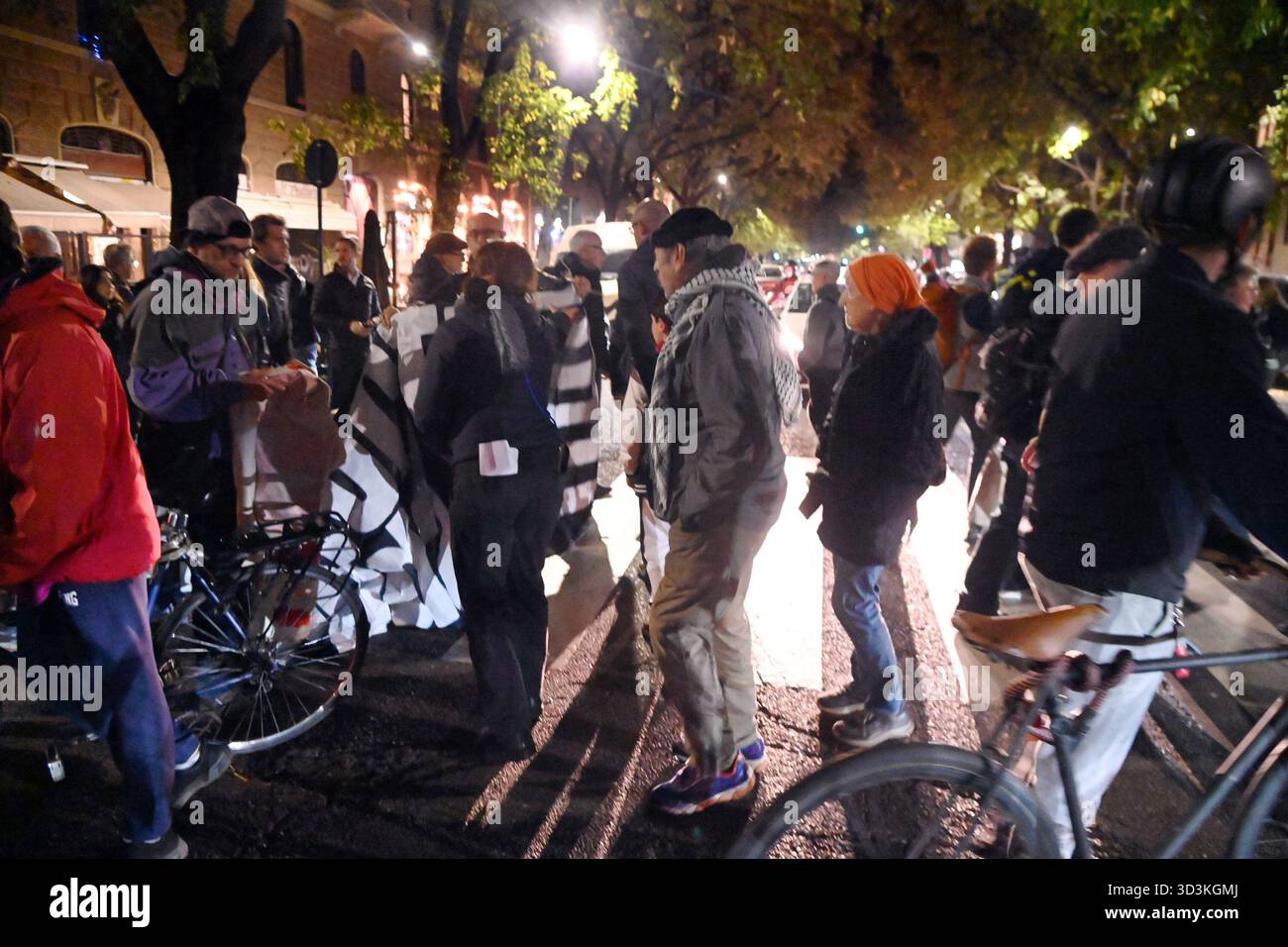 MILAN, demonstration protests in Via Bronzetti following the hit and ...