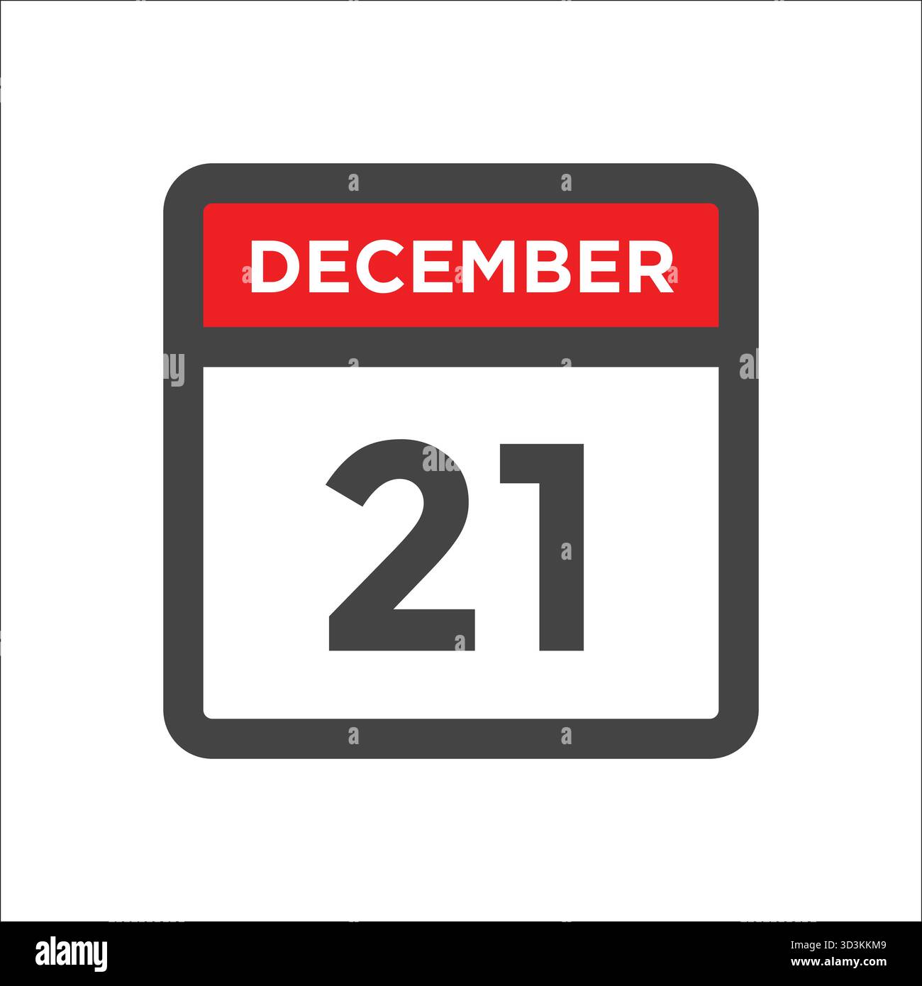 December 21 calendar icon with day and month Stock Vector Image & Art ...