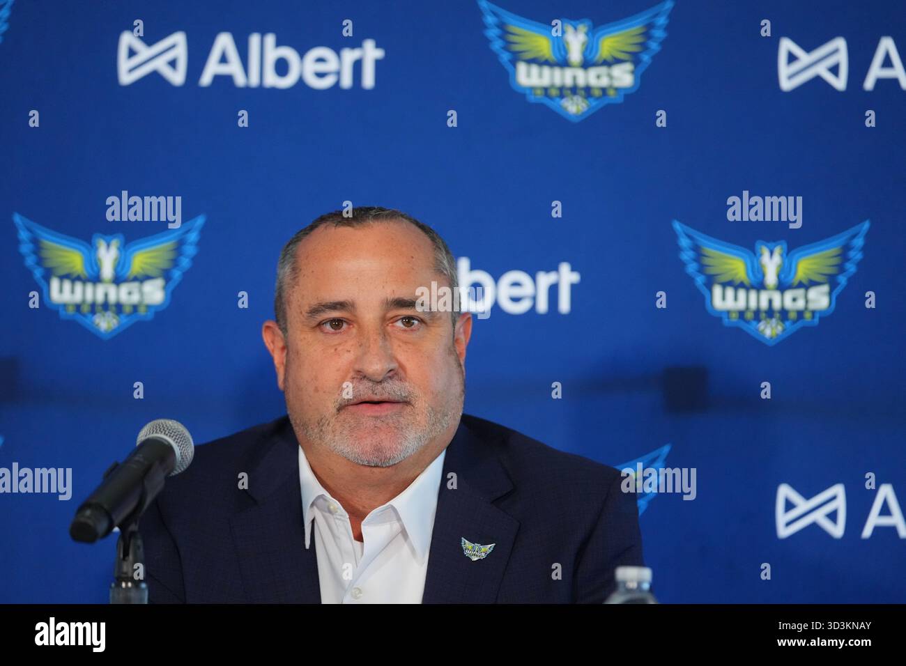Dallas Wings' Jose Fernandez speaks during a news conference ...