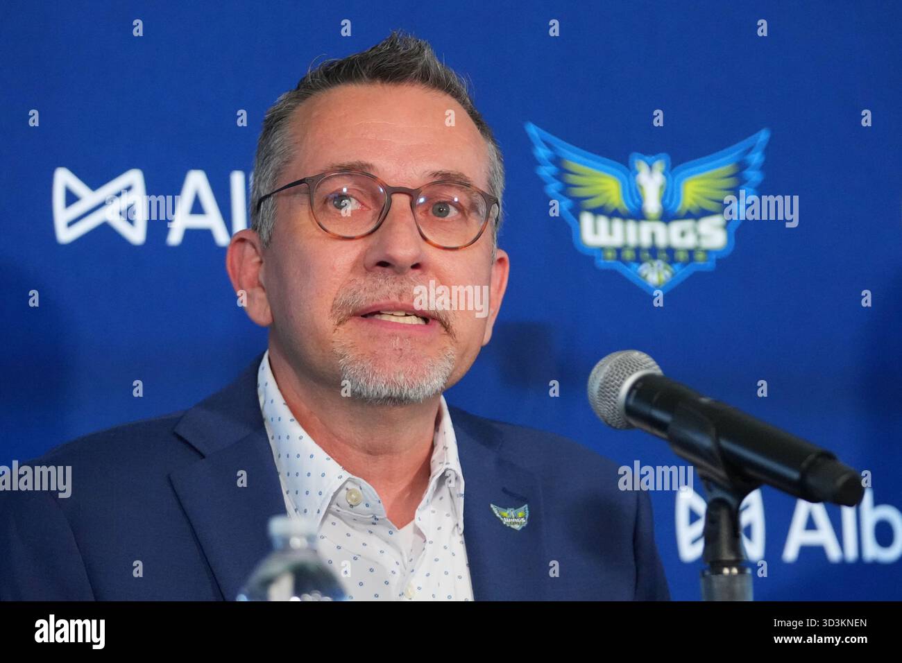 Dallas Wings general manager Curt Miller speaks during a news ...
