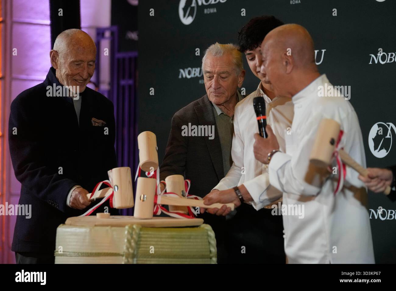 Film producer Meir Teper, left, Robert De Niro, center, and chef Nobu ...