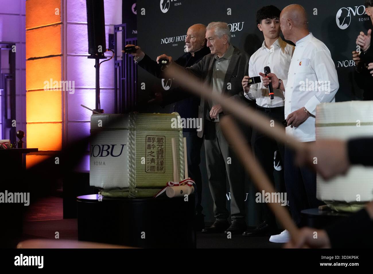 Film producer Meir Teper, left, Robert De Niro, center, and Chef Nobu ...