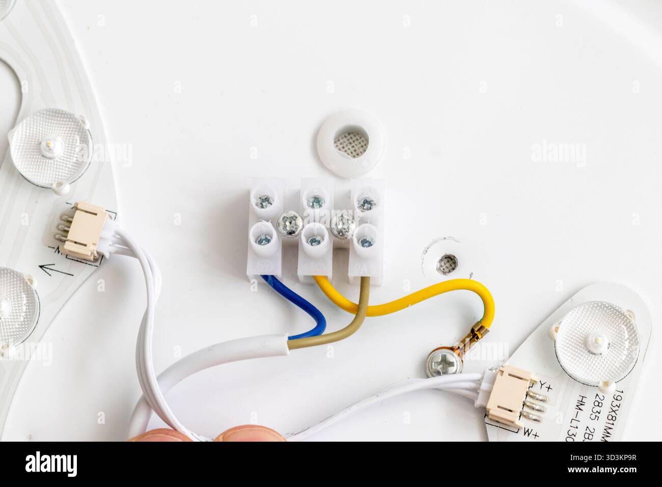Image shows the internal wiring of a LED ceiling light Stock Photo - Alamy
