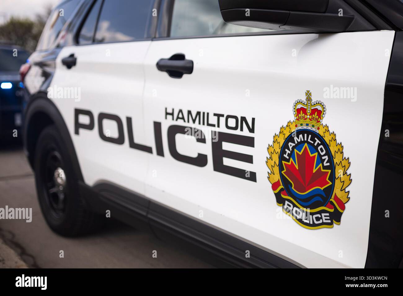 A Hamilton Police vehicle outside the scene of a stabbing at the ...