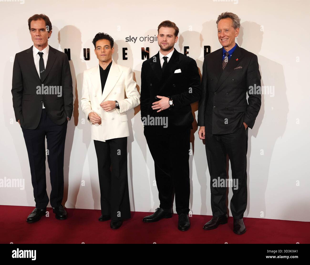 (Left to right) Michael Shannon, Rami Malek, Leo Woodall and Richard E ...