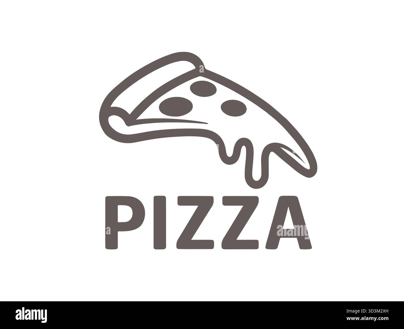 Modern Pizza Slice Logo Vector Design with Cheese Melting and Topping ...