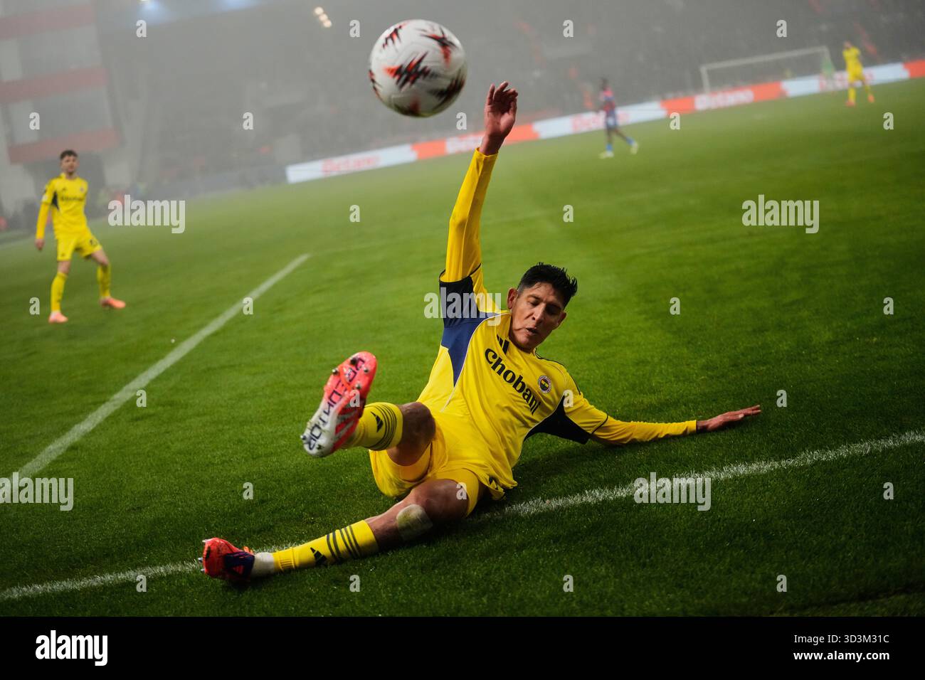 Fenerbahce's Edson Alvarez stretches for the ball during the Europa ...